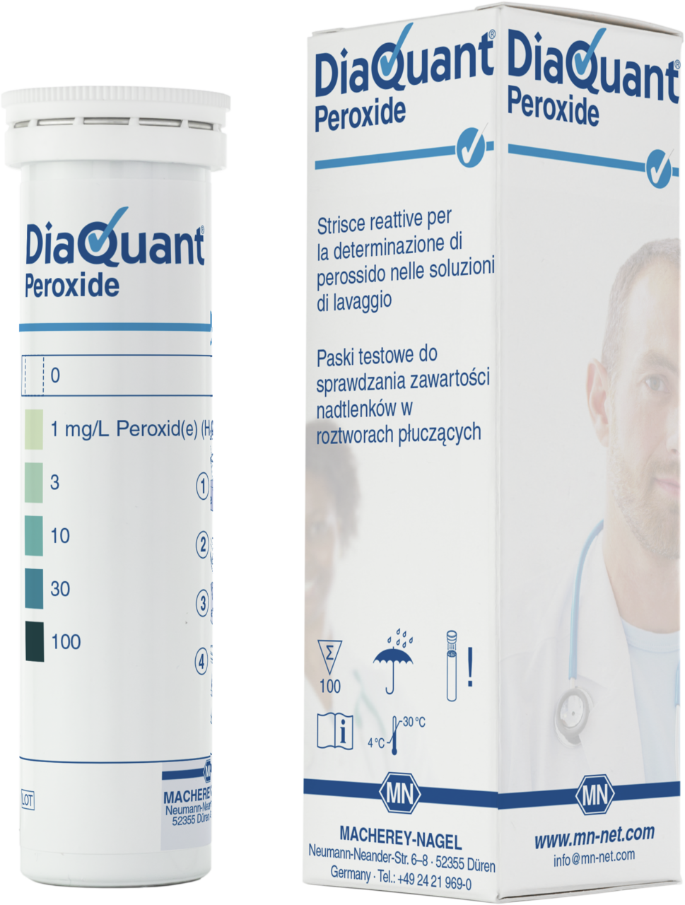 Languettes test semi-quantitatives DiaQuant Peroxyde, MN | MACHEREY-NAGEL