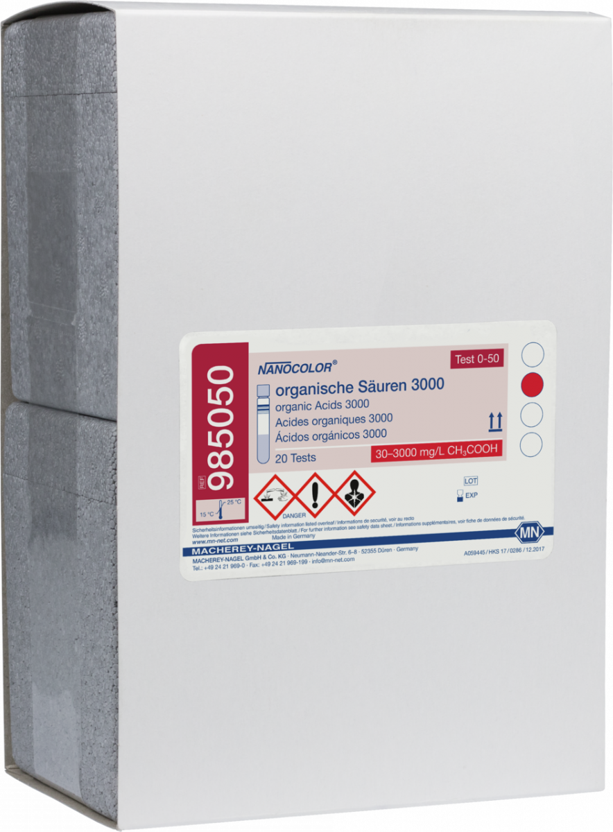 Tube test NANOCOLOR Organic acids 3000, MACHEREY-NAGEL, MN | MACHEREY-NAGEL