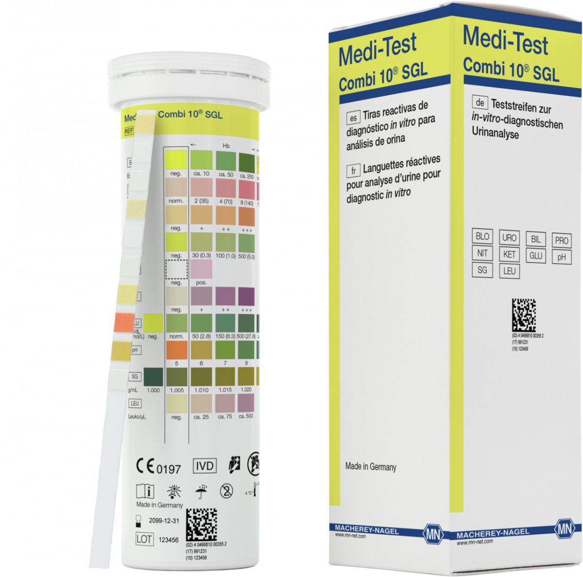 Urine test strips, Medi-Test Combi 10 SGL, MACHEREY-NAGEL, MN ...