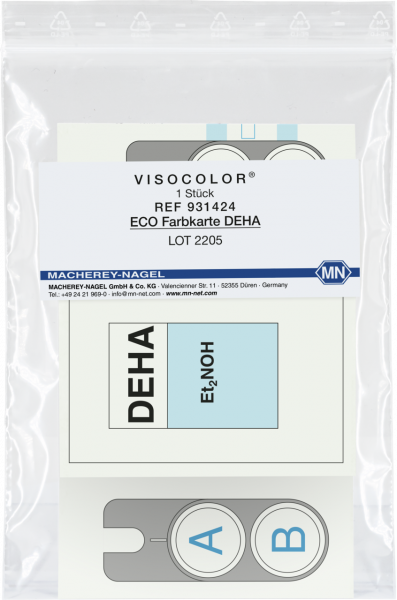 Color comparison chart for VISOCOLOR ECO DEHA , MACHEREY-NAGEL, MN ...