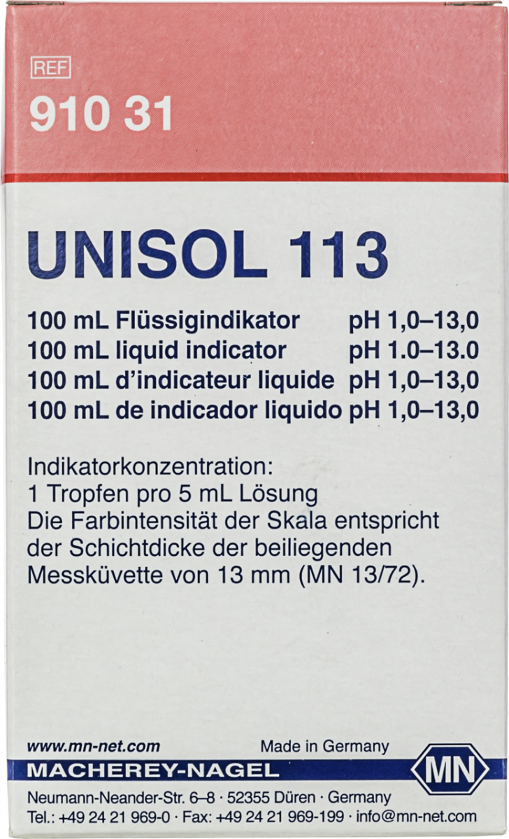 Colorimetric reagents UNISOL 113 for pH 1−13 MACHEREY-NAGEL, MN ...