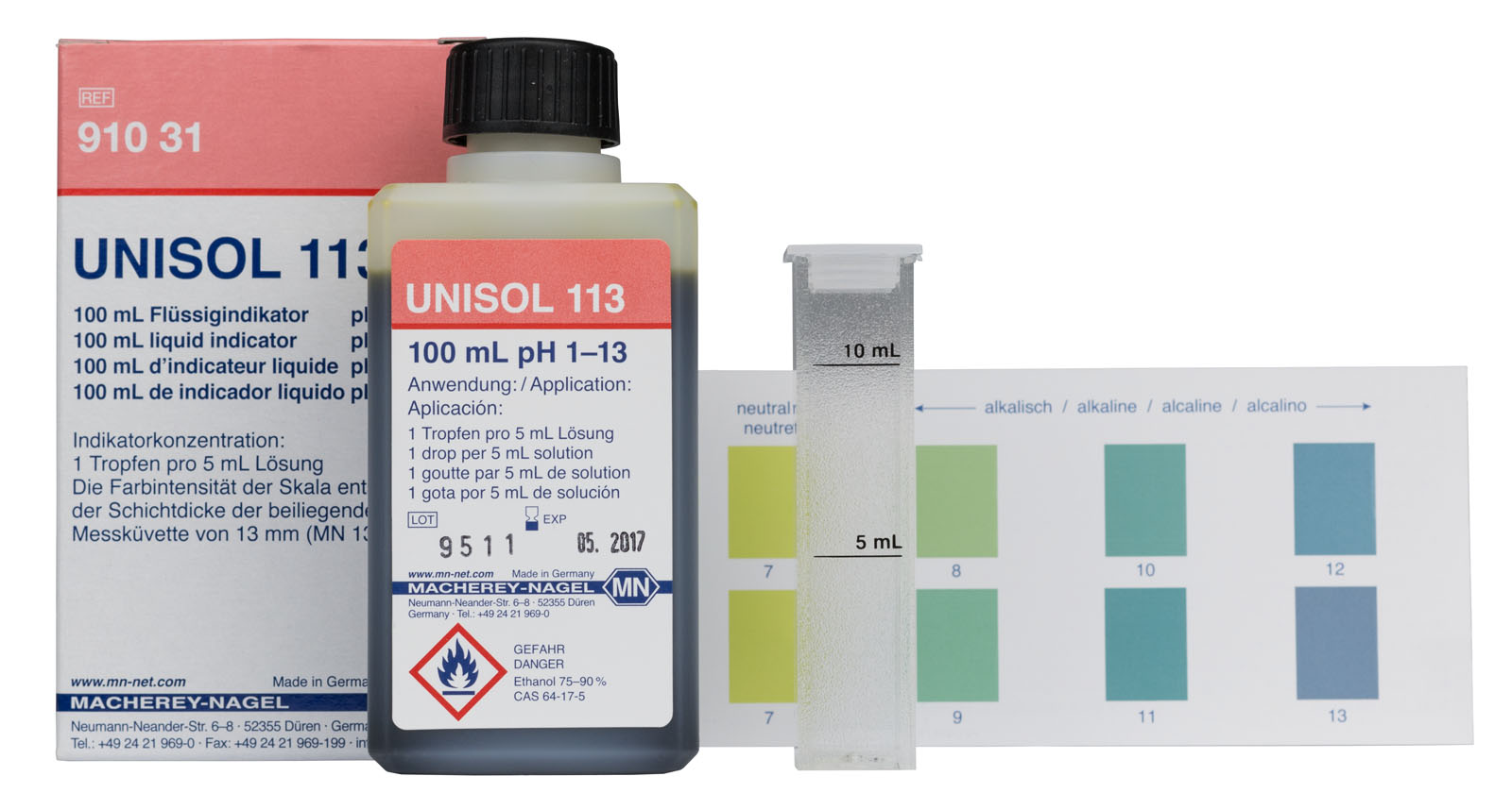 Colorimetric reagents UNISOL 113 for pH 1−13 MACHEREY-NAGEL, MN ...