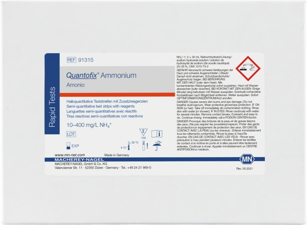Semi-quantitative test strips QUANTOFIX Ammonium, MN | MACHEREY-NAGEL