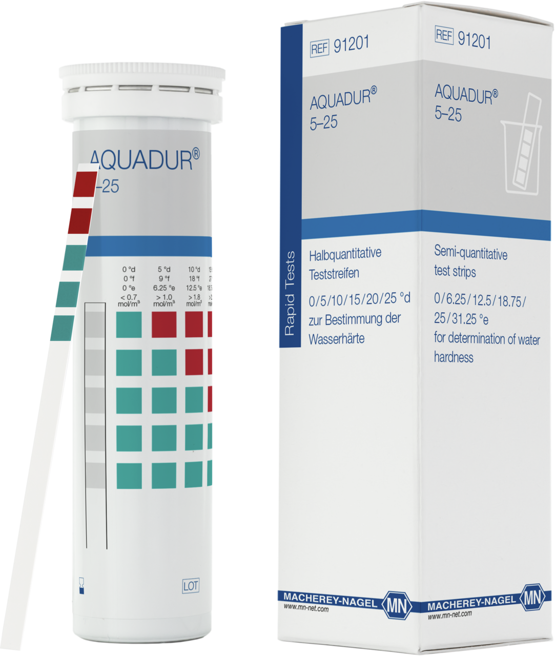AQUADUR 5–25, for water hardness, box, MN | MACHEREY-NAGEL