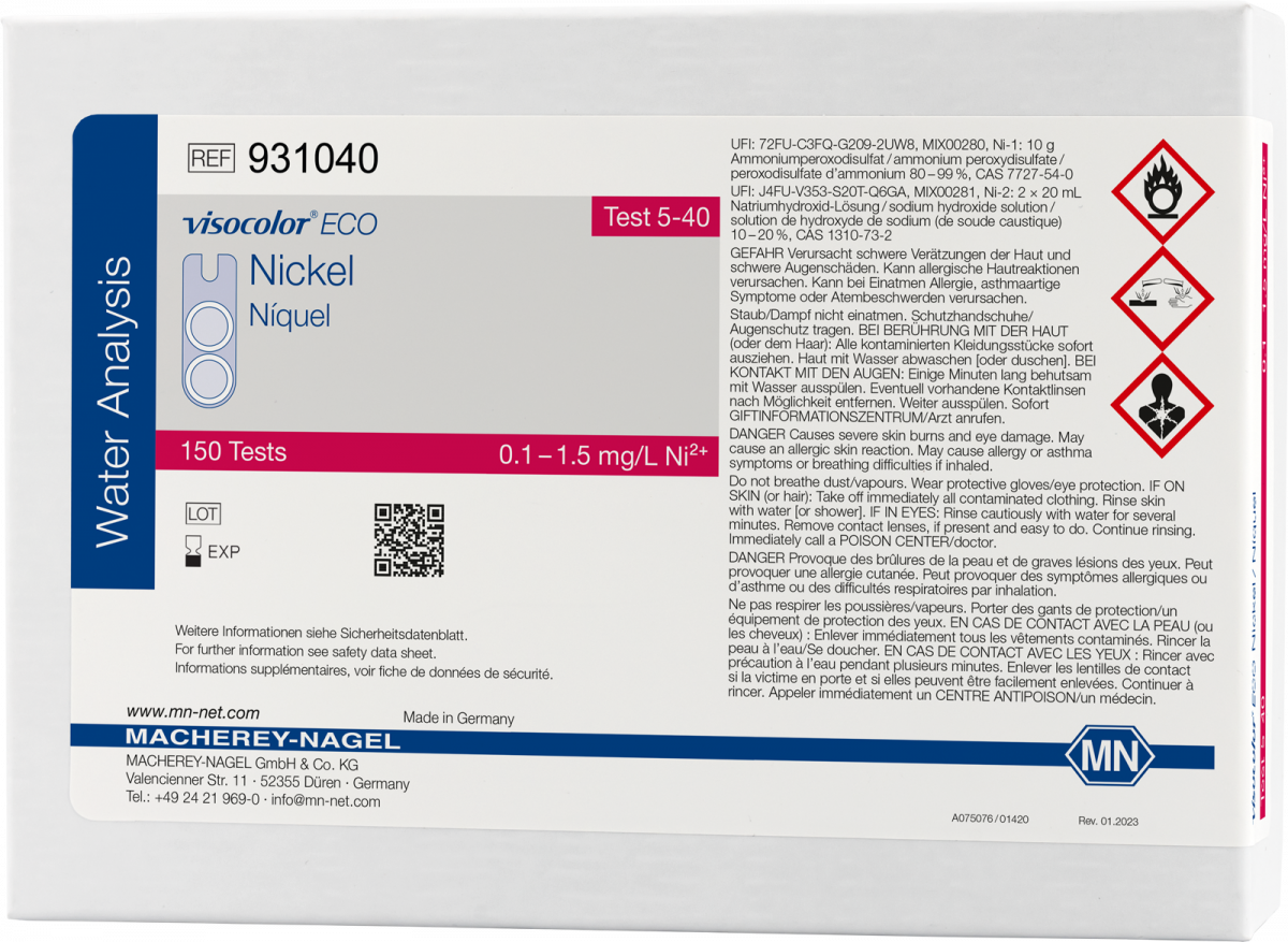 Colorimetric test kit VISOCOLOR ECO Nickel MACHEREY-NAGEL, MN ...