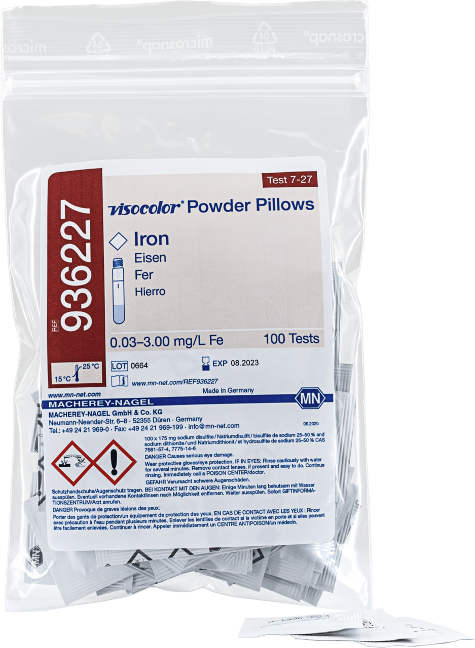 New VISOCOLOR Powder Pillows Iron | MACHEREY-NAGEL