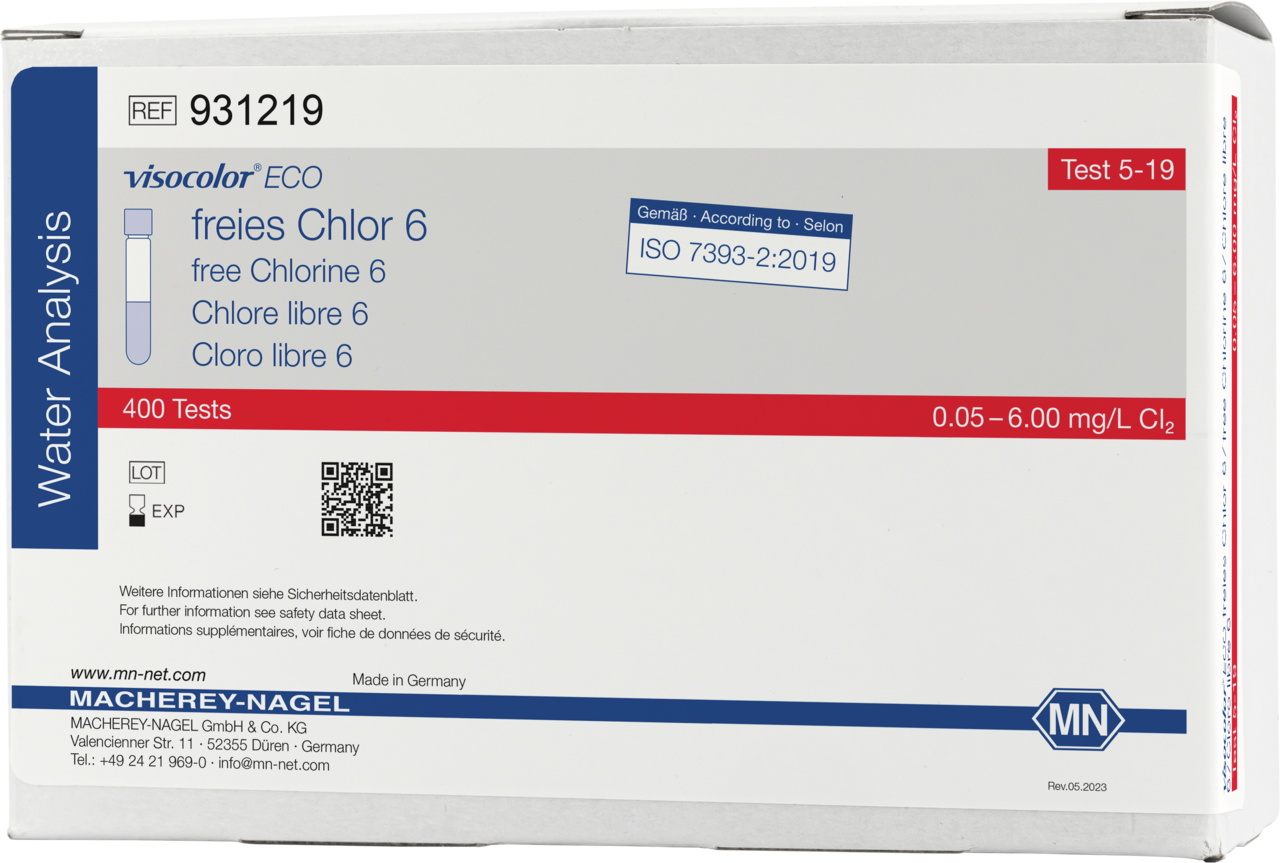 Colorimetric test kit VISOCOLOR ECO Free chlorine 6, refill pack, MN ...