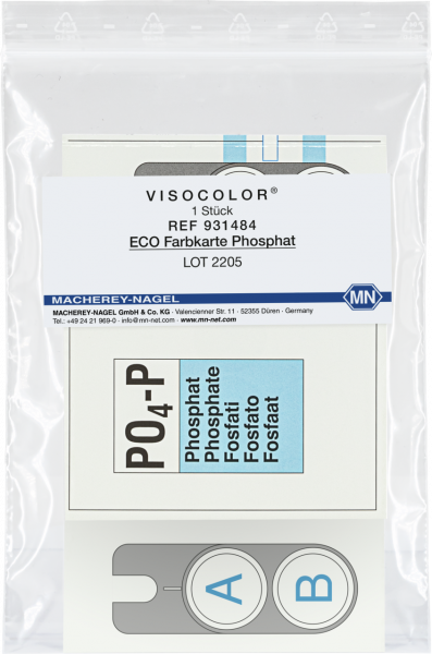 Color comparison chart for VISOCOLOR ECO Phosphate, MACHEREY-NAGEL, MN ...
