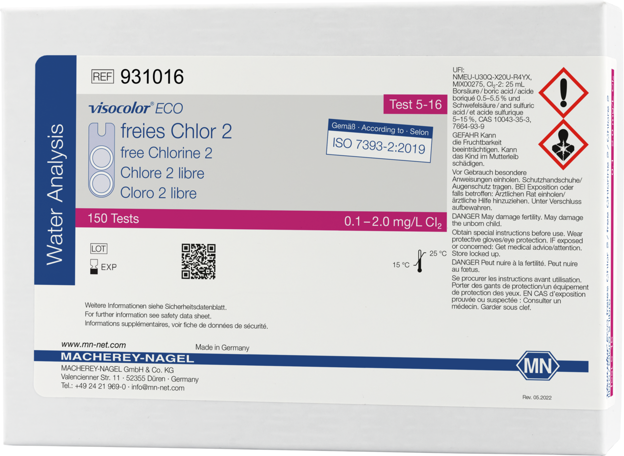 Colorimetric test kit VISOCOLOR ECO free Chlorine 2 MACHEREY-NAGEL, MN ...