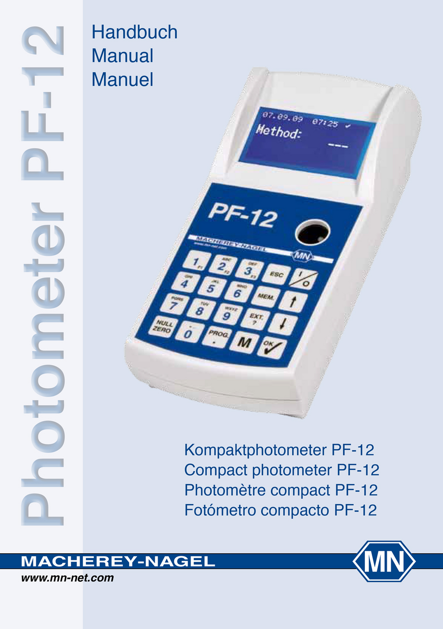 Manual for PF-12, MACHEREY-NAGEL, MN | MACHEREY-NAGEL