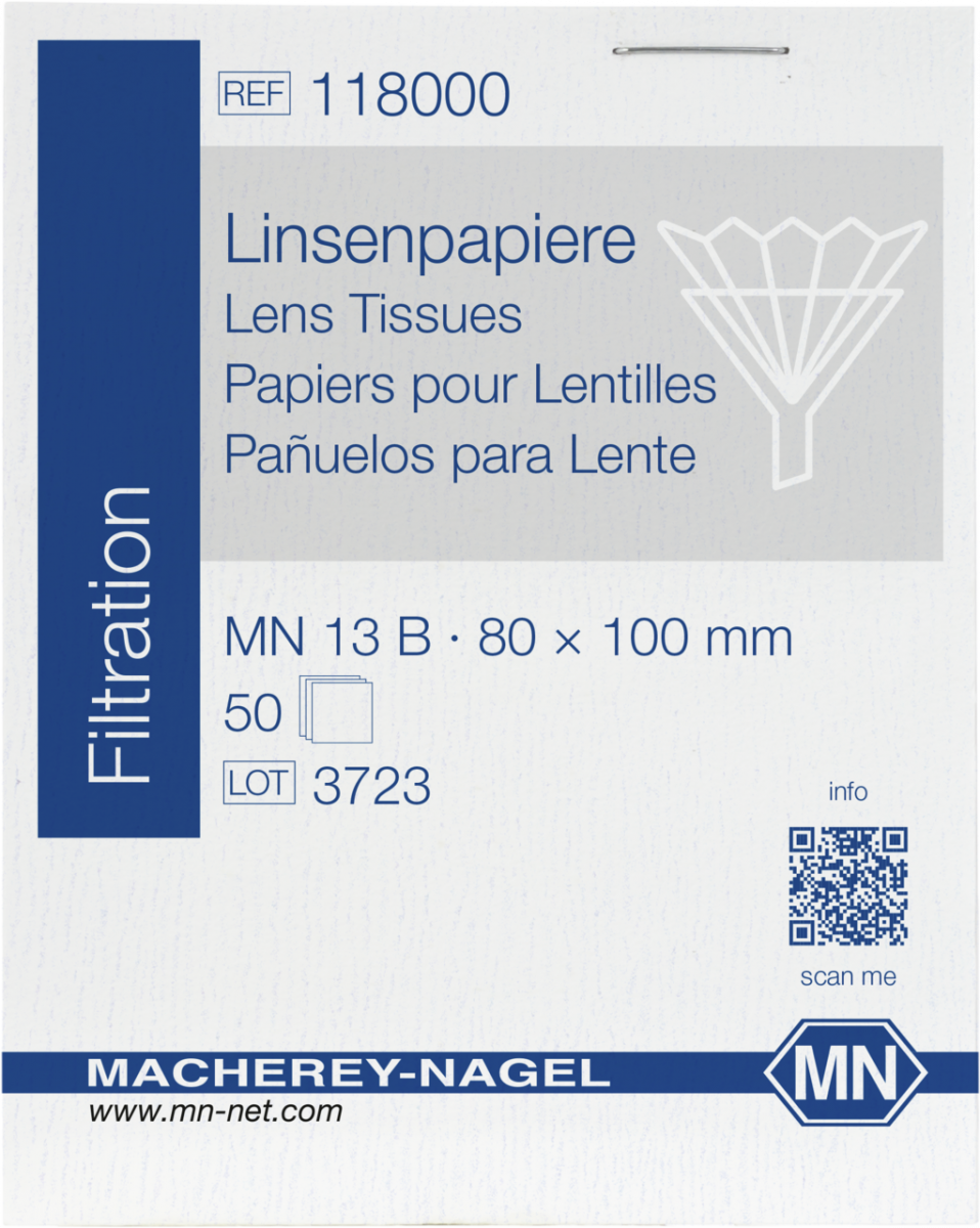 Lens tissue paper sheets MN 13, Block | MACHEREY-NAGEL