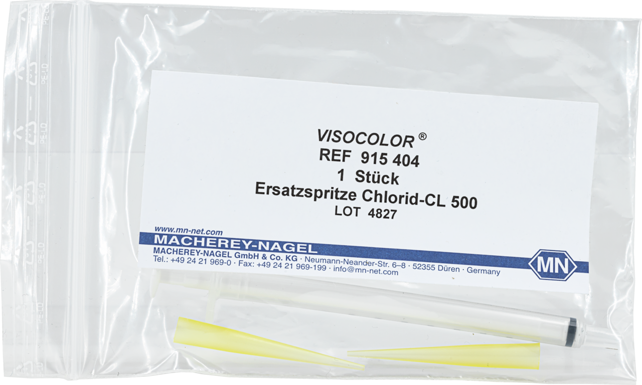 Titration syringe for VISOCOLOR HE Chloride CL 500, MACHEREY-NAGEL, MN ...