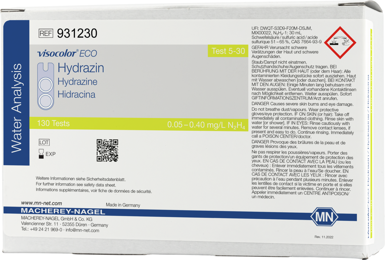 Colorimetric test kit VISOCOLOR ECO Hydrazine, refill pack MN ...