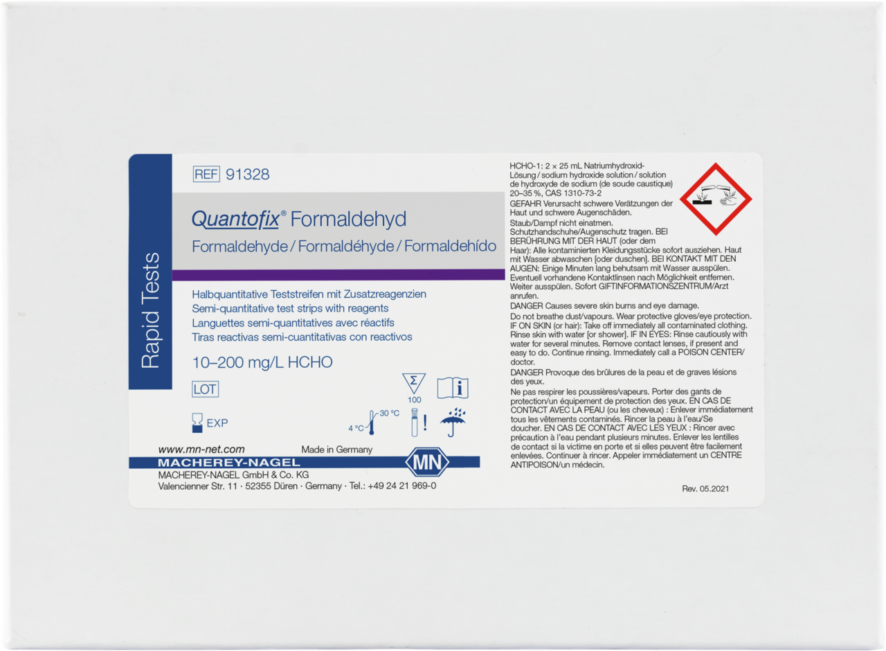 Semi-quantitative test strips QUANTOFIX Formaldehyde | Macherey-Nagel