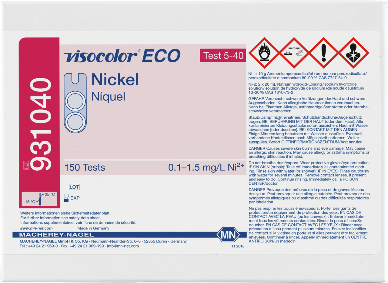 Colorimetric test kit VISOCOLOR ECO Nickel MACHEREY-NAGEL, MN ...
