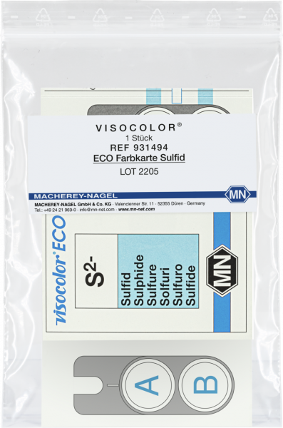 Color comparison chart for VISOCOLOR ECO Sulfide, MACHEREY-NAGEL, MN ...