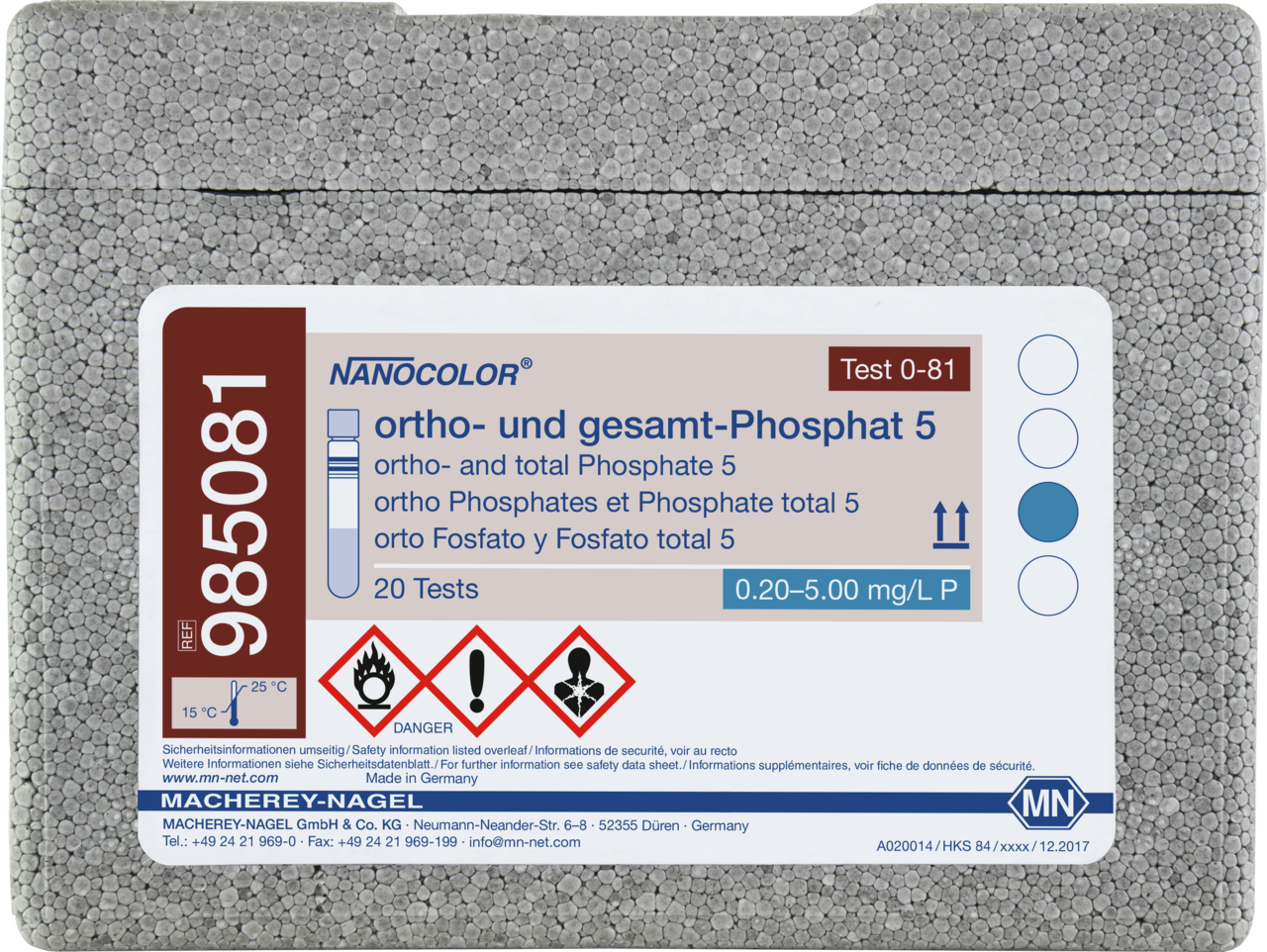 Tube test NANOCOLOR ortho- and total-Phosphate 5, MACHEREY-NAGEL, MN ...