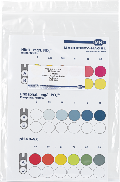 Color chart for VISOCOLOR School reagent case, MACHEREY-NAGEL, MN ...