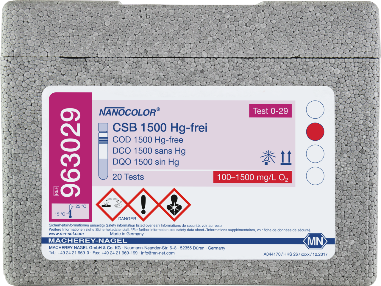 Tube test NANOCOLOR COD 1500 Hg-free, MACHEREY-NAGEL, MN | MACHEREY-NAGEL